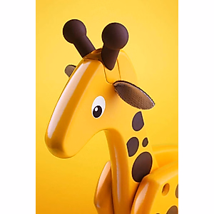 BRIO 30200 Infant & Toddler - Pull Along Giraffe Wood Baby Toy with Bobbing Head for Kids Ages 1 and up, Yellow/Brown