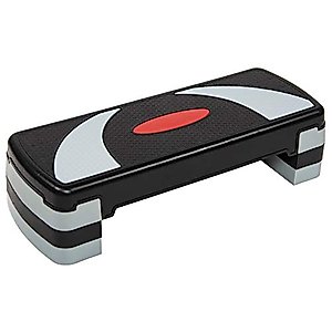 Signature Fitness Adjustable Workout Aerobic Stepper Step Platform Trainer, 31-Inch, Black/Gray