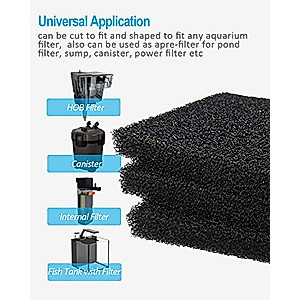 Duedusto Aquarium Filter Pad Media, Bio Sponge Pad Coarse, Cut to Fit Any Aquarium Filter, 3 Pieces