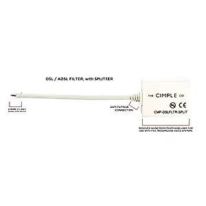 THE CIMPLE CO 2 Wire, 1 Line DSL Filter, with Built in Splitter - for Removing Noise and Other Problems from DSL Related Phone Lines