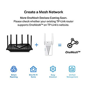 TP-Link AX3000 WiFi 6 Range Extender, PCMag Editor's Choice, Dual Band WiFi Repeater Signal Booster with Gigabit Ethernet Port, Access Point, APP Setup, OneMesh Compatible