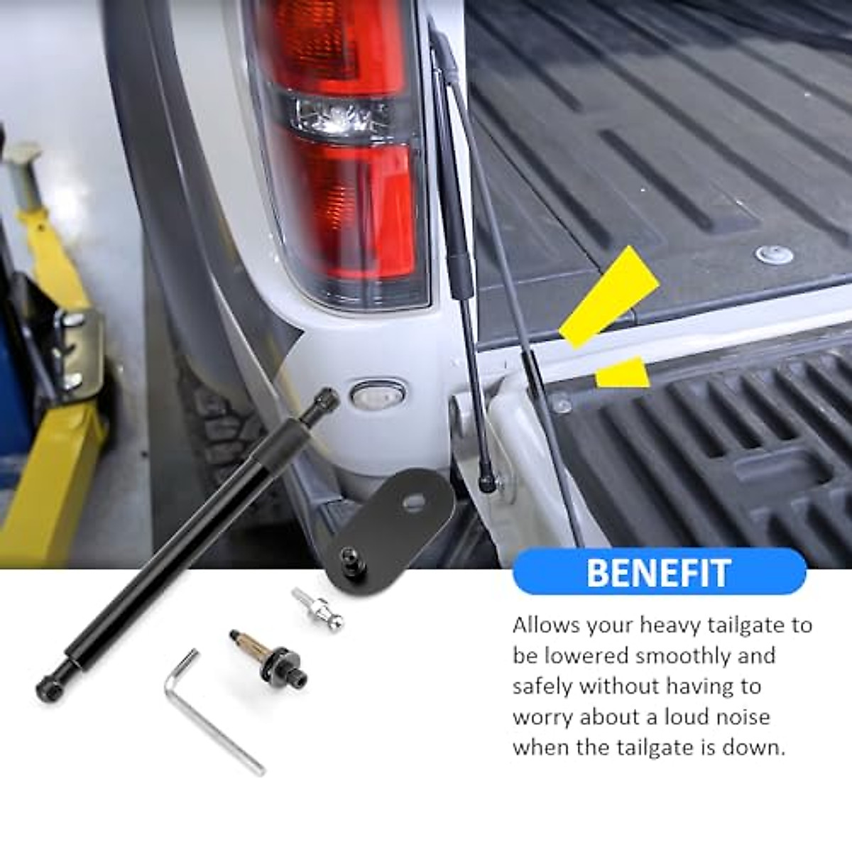 Wsays Tailgate Assist Shock Black Steel Compatible with 2002-2018 Dodge Ram 1500 2500 3500 Classic