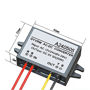 Waterproof Voltage Power AC 12V 24V to 5V DC Buck Converter Voltage Regulator Power Module for Car Step Down Converter (1A)