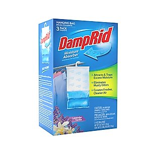DampRid Lavender Vanilla Hanging Moisture Absorber, 3 Pack, for Fresher, Cleaner Air in Closets