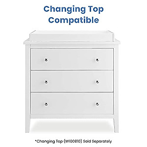 Delta Children Campbell 3 Drawer Dresser, Bianca White