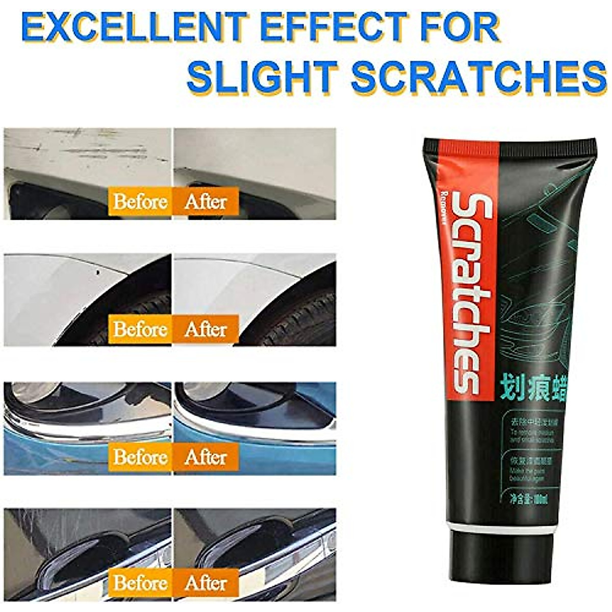 100ml Car Resurfacing Polisher Set Repair Kit Polishing Wax Cream,Car Scratches Repair Kit,Paint Restorer,Car Scratch Repair Swirl Remover,Easily Repair Paint Scratches,Water Spots,Marks,Blemish