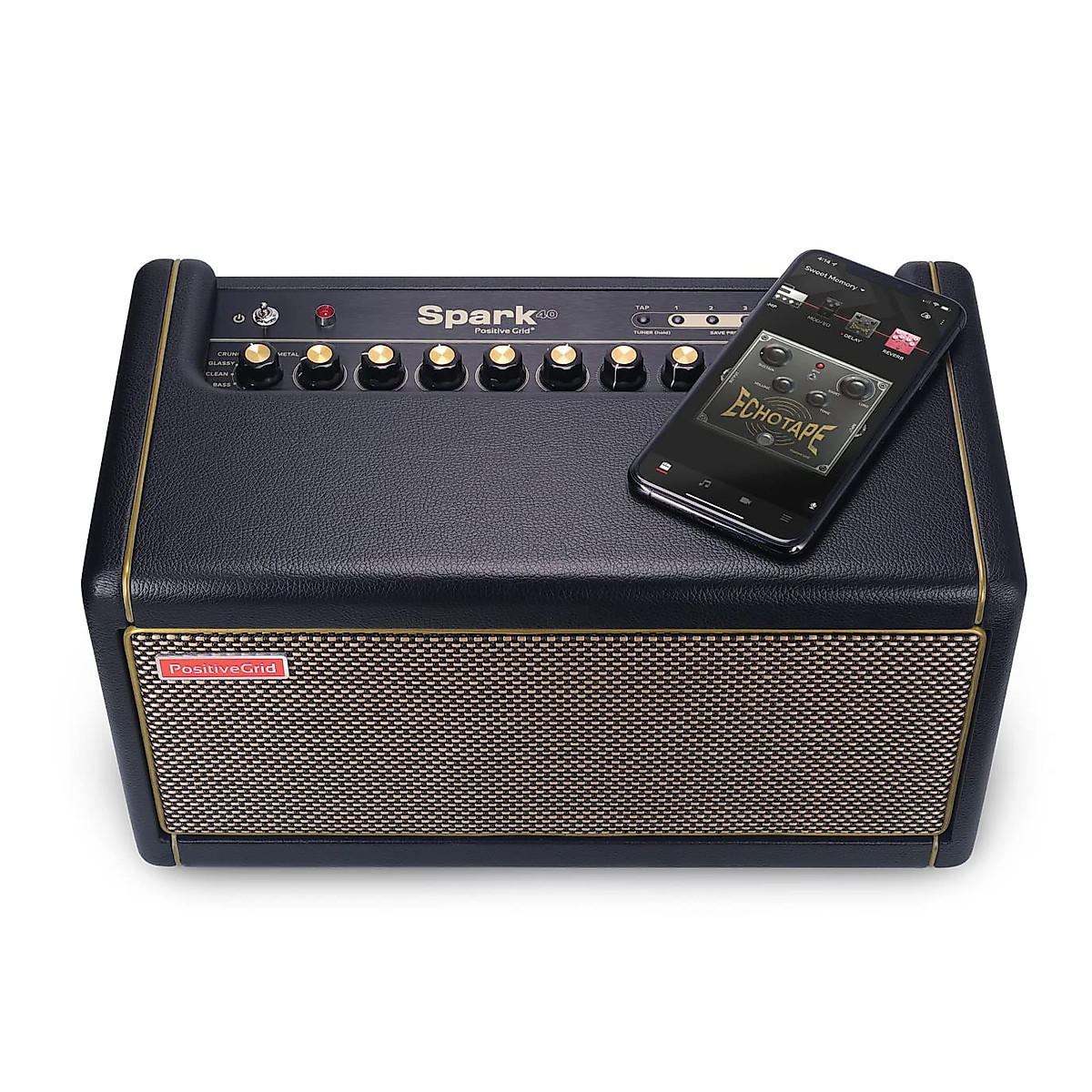 Positive Grid Spark 40-Watt Combo Practice Guitar Amplifier Electric Bass and Acoustic Guitar Amp with Spark Mobile App