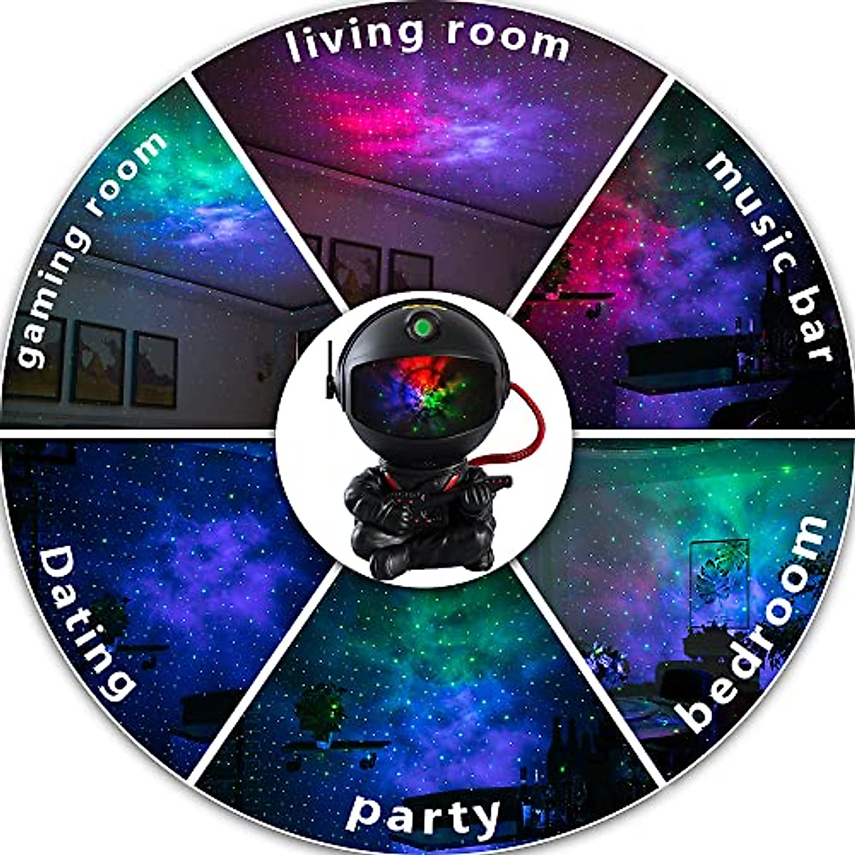 SHJQJJLBCQ Galaxy Projector, Astronaut Light Projector, Star Projector, Kids Night Light, Projector Lights for Bedroom, Adult Playroom,Ceiling, Room Decoration