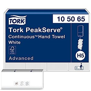 Tork PeakServe Continuous Hand Towel White H5, Advanced, Compressed, 12 x 410 sheets, 105065