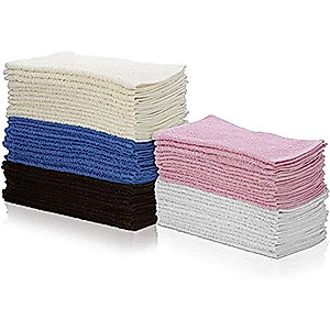 Simpli-Magic 79264 Cotton Washcloths, Size: 12”x12”, Multi Color, 50 Pack