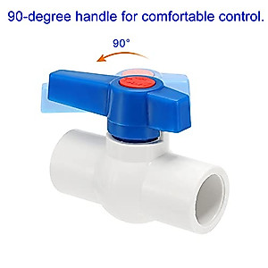 M METERXITY 10 Pack Ball Valve - Irrigation Water Flow Control, Slip Plastic Shut-Off Valve, Apply to Outdoor/Garden/Swimming Pools(20mm ID, White Blue)