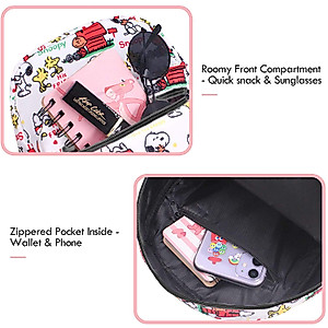White Dog Small Nylon Bag Multipurpose Causal Daypack for Travel Trip Shopping Tablet iPad Mini up to 8 inches