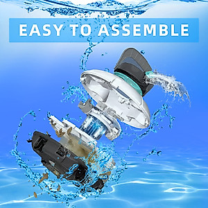 Yoyomax Cordless Robotic Pool Cleaner, Auto Dock Self Parking w/Dual-Drive Motors, Lightweight, IPX8 Waterproof, Perfect for Above-Ground/In-Ground Flat Pools up to 40FT (Lasts 60 Mins) White