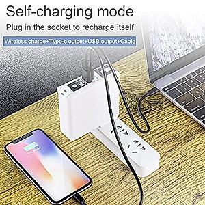 BoxWave Charger Compatible with Panasonic Lumix S5II (DC-S5M2) - Wireless Rejuva Wall Charger (10000mAh) (18W), Wireless Rejuva Wall Charger (10000mAh) for Panasonic Lumix S5II (DC-S5M2) - Jet Black