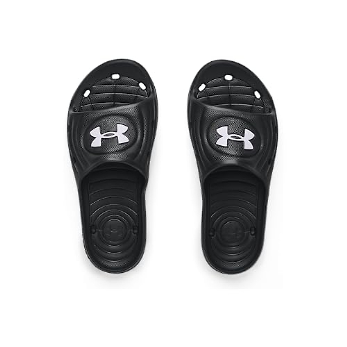 Under Armour boys Locker Iv Slide Sandal, Black (001 Black, 4 Big Kid US