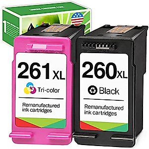 Limeink Remanufactured Ink Cartridges Replacement for Canon 260 and 261 Ink Cartridges 260XL 261 XL for Canon TS6420 Ink Cartridges for Canon TS6400 Ink Cartridges PG-260 Pixma TS5320 TS5300 2pk