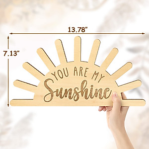 Xylolfsty You Are My Sunshine Wall Decor Boho Wall Art 1 Piece Wooden Sun Style Decoration for Boys and Girls Bedrooms Hang On Wall Sign for Playroom