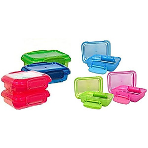 Greenbrier Plastic Storage Containers, Small, Mini, Snap-lock Lids, 6-pc Set, Colors May Vary