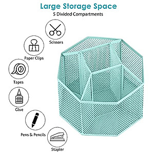 Cute Rotate Art Supply Organizer, Colored Pencil Holder - Art Caddy Accessories Carousel, Spinning Desk Office Supplies Storage for Home, Office, Classroom & Art Studio - Green