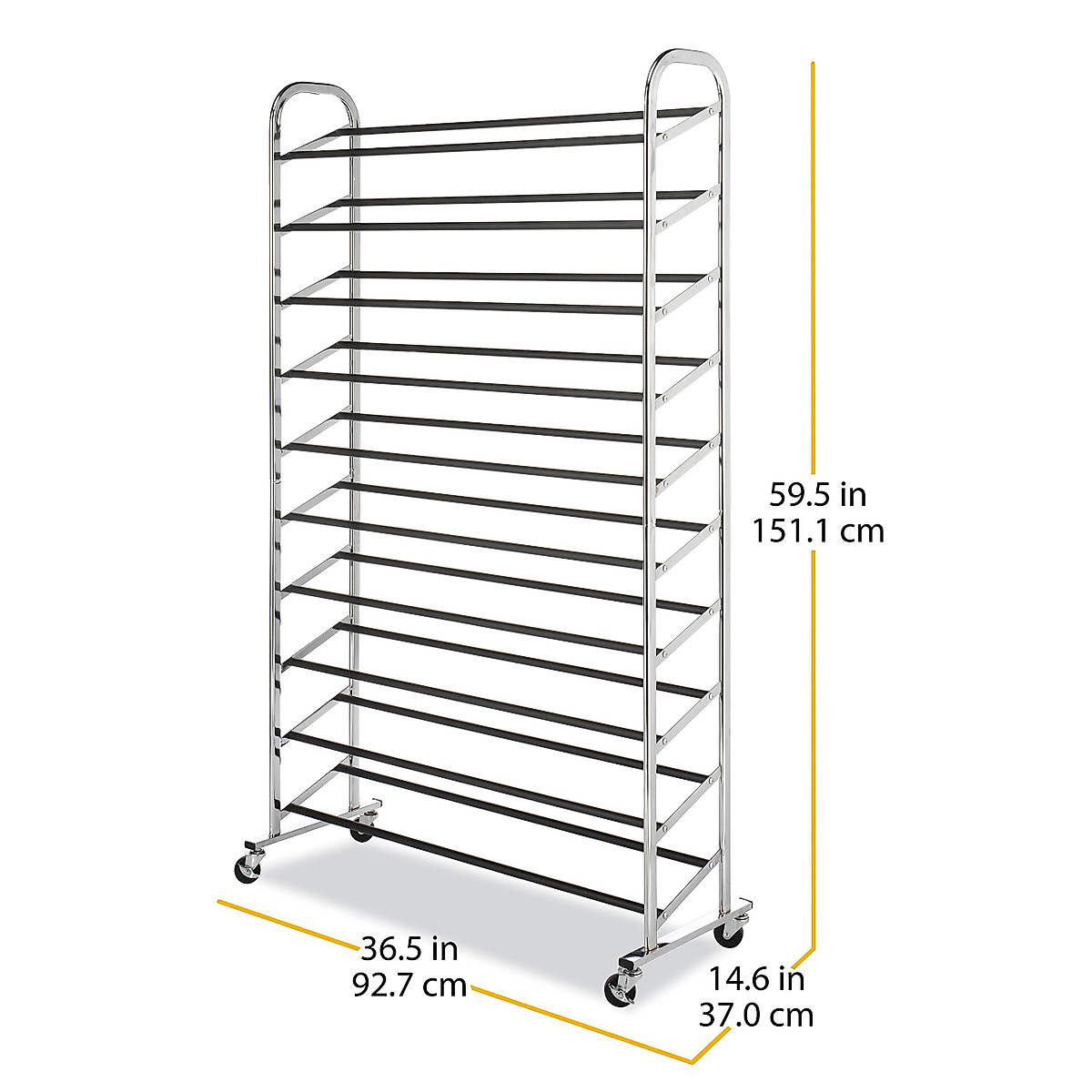 Whitmor 10 Tier Shoe Tower, 50-PAIR, Chrome