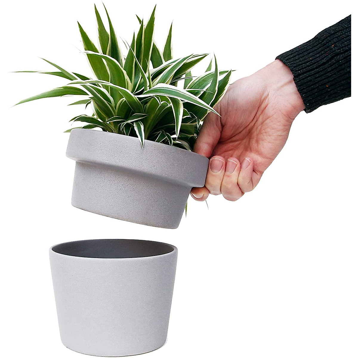 Suck UK Plant Pots Hideaway Secret Key Hider Secret Safe To Hide Keys Flower Pot With Hidden Safe & Secret Compartment Flower Pot Stash Box to Hide Your Key Set & Money Novelty Storage Safe
