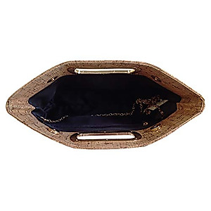 Cork Top Handle Clutch, GOLD