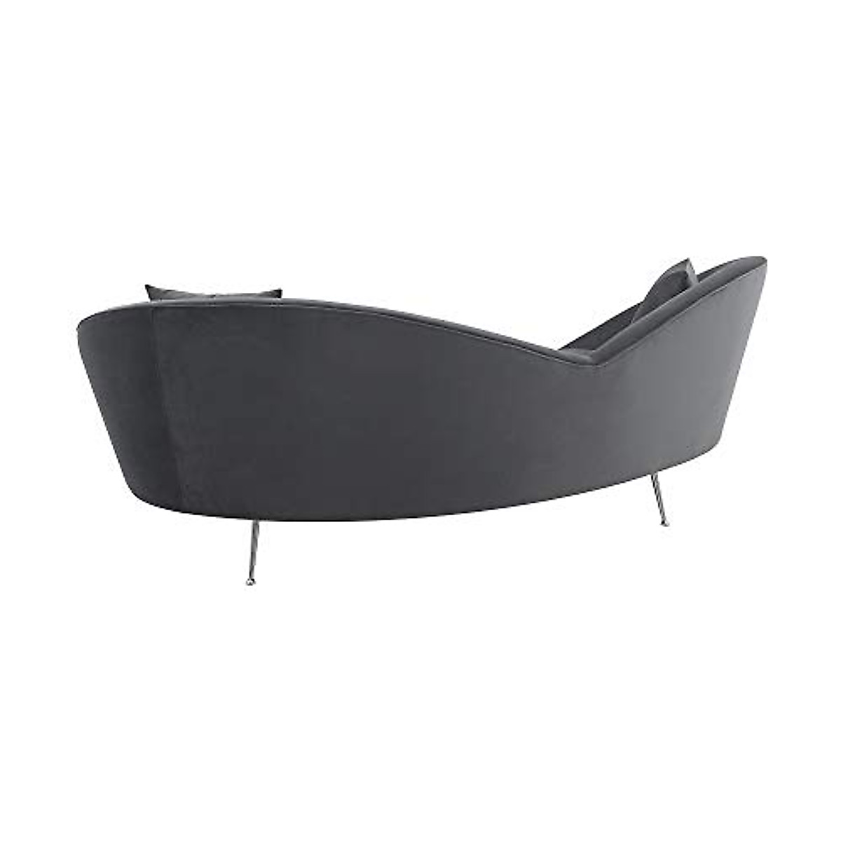 Armen Living Anabella Modern Upholstered Sofa, Gray Fabric with Silver Legs