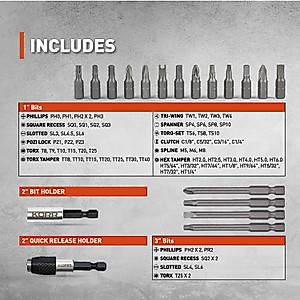 KORR Tools KIBPP022 71pc Security Bit Set Phillips, Square Recess, Slotted, Pozi Lock, Torx, Torx Tamper, Hex Tamper, Tri-Wing, Spanner, Torq-set, Clutch, Spline Specialty Driver Bits