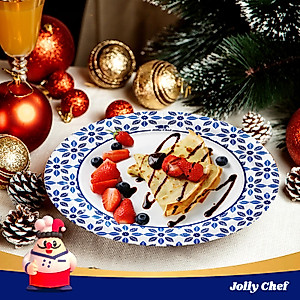 JOLLY CHEF 8.37 inch Disposable Paper Plates 140 Count Soak Proof, Cut Proof, Heavy Duty Printed Disposable Plate for Everyday Use