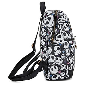 Disney Nightmare Before Christmas Leather Backpack - Girls, Boys, Teens, Adults - Nightmare Before Christmas Jack Skellington Faux Leather 14 Inch Backpack