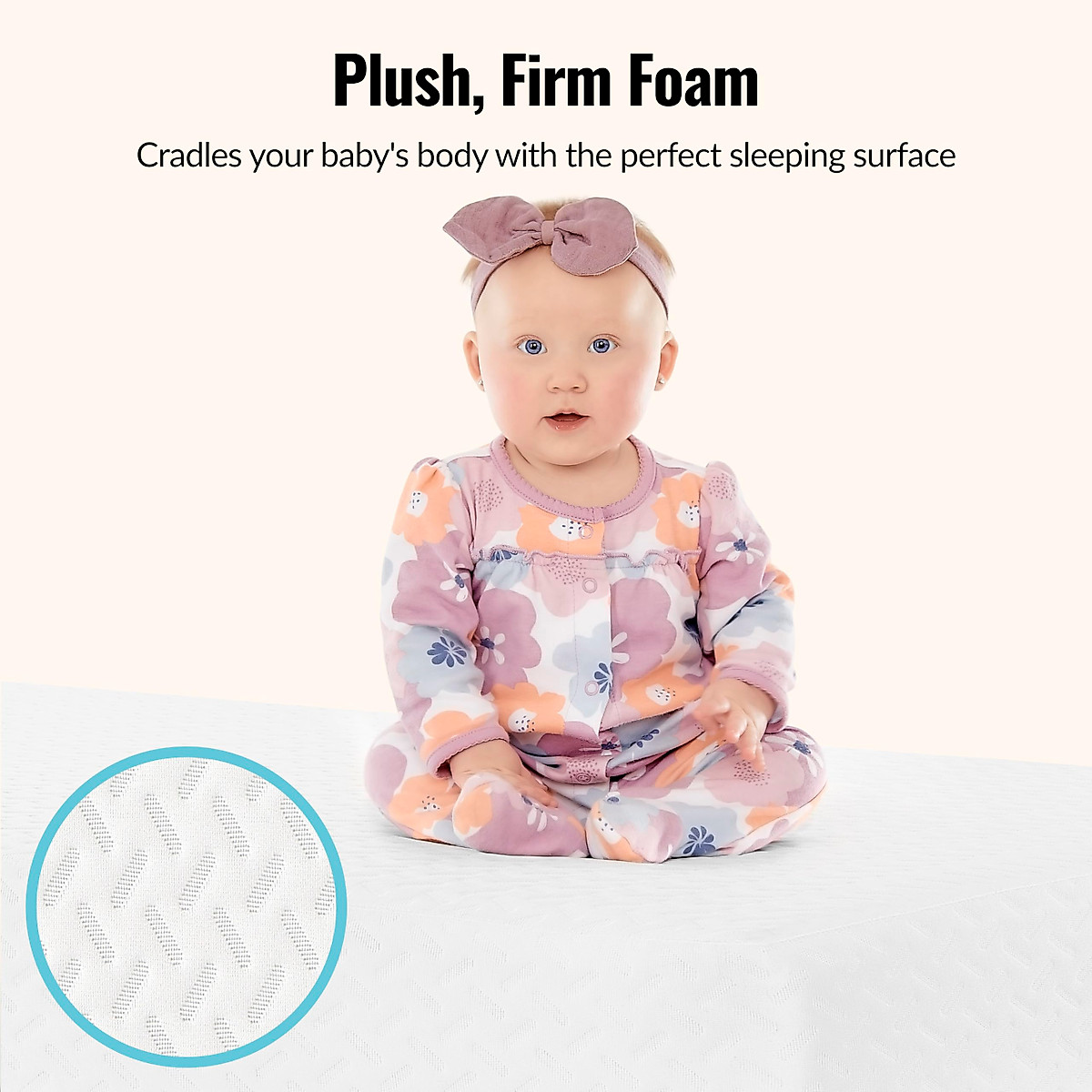 Dream On Me Baby Fairy 5” Foam Crib & Toddler Bed Mattress in a Box, White I Greenguard Gold Certified I JPMA Certified