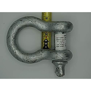 1 1/4" Shackle, 1.4" Pin, 12 Ton Bow Clevis Shackle, WLL 12T, Military Surplus, RG-31, Towing, Lifting, Pulling.