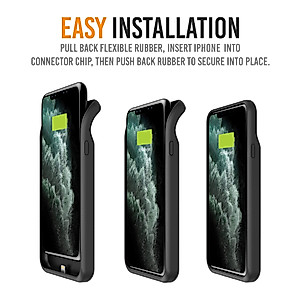 Alpatronix Battery Case for iPhone 13 and iPhone 13 Pro (6.1 inch), Strong Slim Portable Protective Extended Charger Cover with Wireless Charging, CarPlay, Certified Connector Chip (BX13) – Black