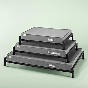 ZINUS Elevated 4 Inch Comfort Mattress Set Small Pet Bed, Black