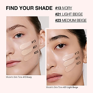 AGE 20’s Signature Hydrating Essence Sunscreen Foundation for Dry Skin, SPF 50+, BB & CC Cream, Moisture Cushion Pact, Refill Included, 21 Light Beige (0.49oz x 2ea)