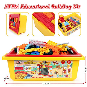 EP EXERCISE N PLAY STEM Building Blocks Toy Set for Kids, Kindergarten Preschool Educational Learning Toys with Storage Box, Birthday Gifts for Boys Girls Toddlers Age 3 4 5 6 7 8 Years (148 Pieces)