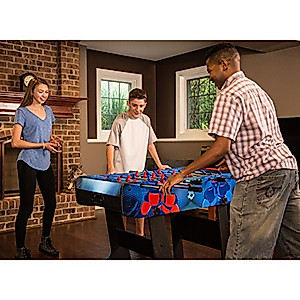 Hathaway Gladiator 48" Folding Foosball Table, Arcade Table Soccer for Game Rooms, Includes Foosballs, Blue/Black