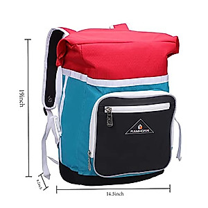 RAMHORN Laptop School Backpack 26L Waterproof Business Travel Bag Men Women College BackPack for Hiking Camping Red