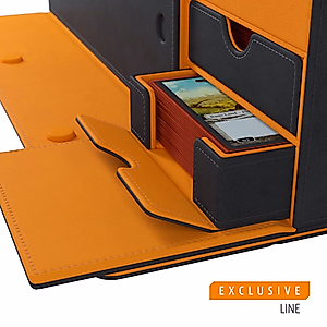 GameGenic Cards Lair 400+ Convertible Deck Box | Double-Sleeved Card Storage | Premium Card Game Protector | Nexofyber Surface | Holds up to 400 Cards | Blue Color | Made