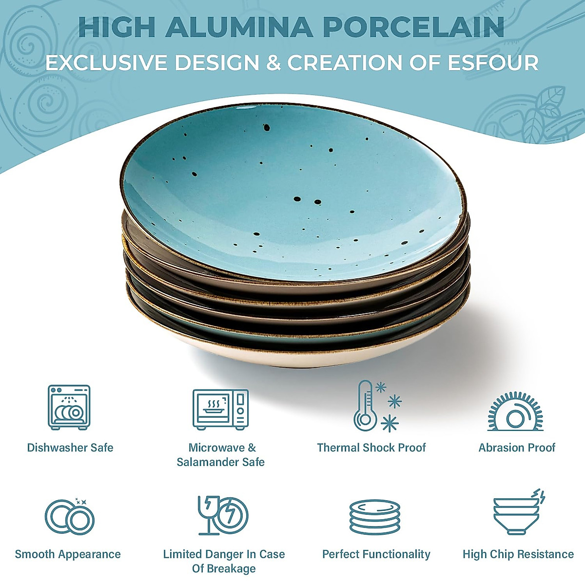 Esfour Ceramics Small Hand Craft Dessert Bowls - 12oz, Set of 6 - Microwave, Oven, Dishwasher Safe, Ice Cream, Soup, Snacks, Rice, Cereal, Chili, Side Dishes, Dips, Ideal Gift - Vivid Assorted Colors