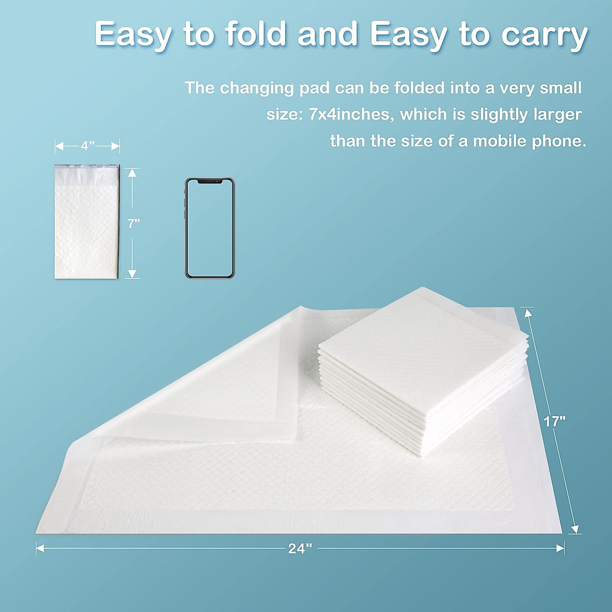 SOFYFINE Disposable Changing Pads for Baby 17x24 (100 Count), Heavy Absorbent Diaper Underpads for Changing Table, Waterproof Toddler Pee Pad (White, 30g/Piece, 2g SAP)