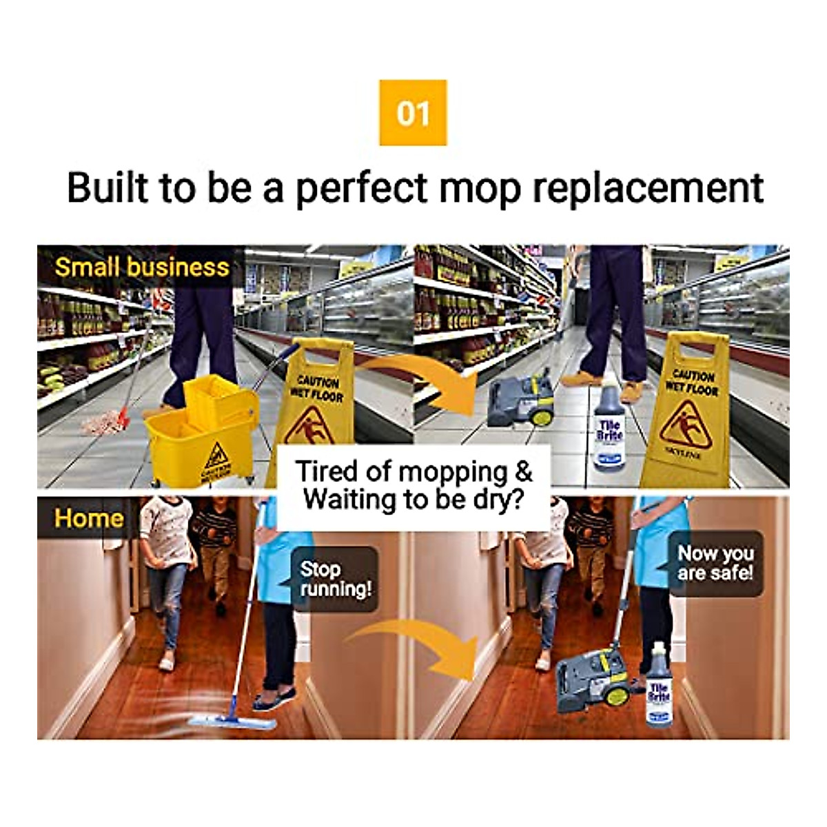 Janilink 14" Portable Upright Auto Scrubber Battery Operated