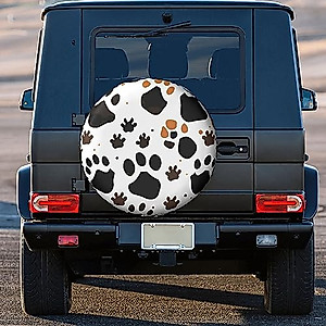 Animal Paw Prints Print Spare Tire Cover Sun Protection Waterproof Fit Trucks Jeeps Trailers RV SUV Vehicle 17 inch