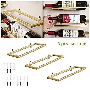 OFILLES 6-Shelf Metal Wall Mounted Wine Rack Organizer, Hanging Wine Bottle Holder Display for Beverages/Liquor Bottles Storage