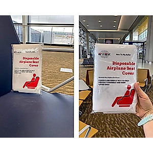 1pcs Protective Airplane Seat Covers for Travel Automotive Seat Cover Plane Protector Cars Taxi Train Public Transit Bus Disposable/Reusable Hygienic (White, 1-Pack)