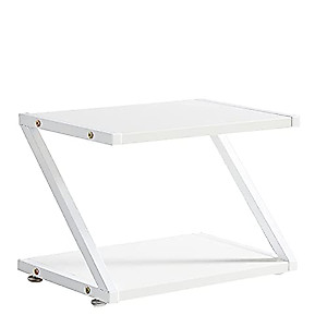 infini Printer Stand Multi-Purpose Desktop Organizer Printer Storage Rack and Shelf 2-Layer Desktop Storage Shelf Desktop Printer Stand with Paper Storage Very Suitable for Home or Office (White)