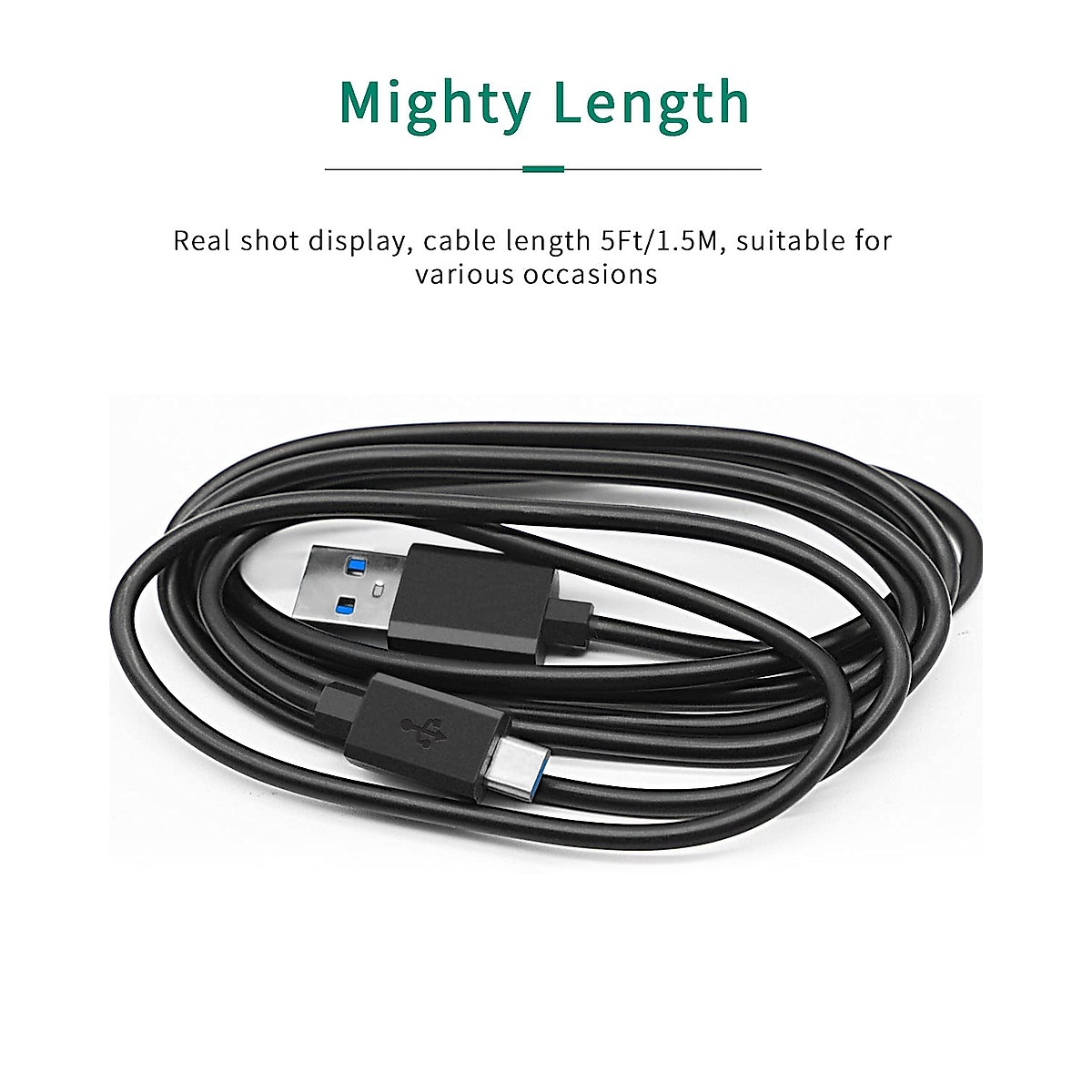 Air Flying wing Type-C Charger Charging Cable for Sony WH-1000XM3 WF-1000XM3 WH-XB900N WH-CH510, AKG Y400, Y600NC, Bose NCH700 Wireless Headphones (5FT Black)