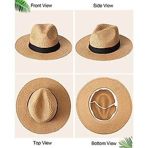 3 Pcs Women Straw Bag Rattan Wide Brim Sun Hat Woven Earrings for Summer Beach