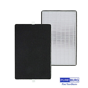 PUREBURG F2 Filter Compatible with Filtrete FAP-C02WA-G2 FAP-C03BA-G2 FAP-T03BA-G2 Air Purifiers, 2-Pack HEPA H13 + Activated Carbon Pre-Filters x 8