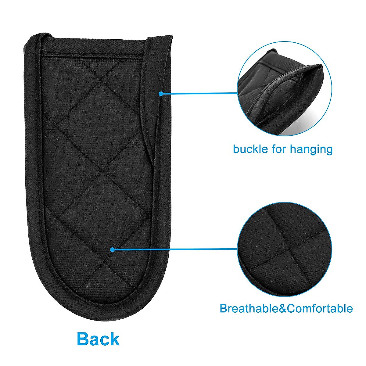 Evoio Cast Iron Skillet Handle Covers, Pot Handle Covers Heat Resistant, Heat Resistant Pot Pan Skillet Hot Handle Holder Sleeves Mitt Cover for Kitchen, BBQ and Baking Cookware (4-Pack Black)